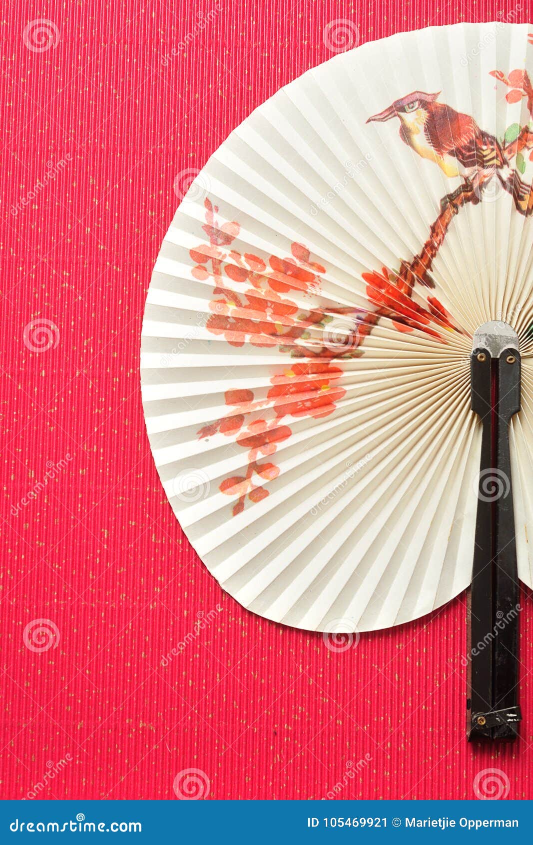 A Chinese hand fan stock image. Image of flower, asian - 105469921