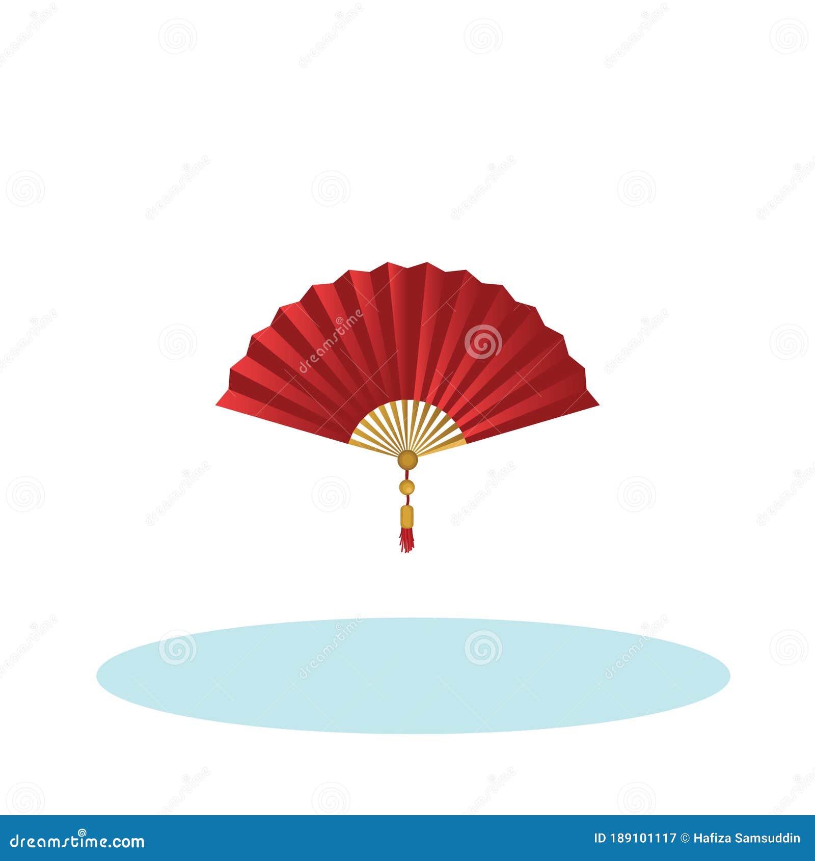 Chinese Hand Fan. Vector Illustration Decorative Design Stock Vector ...