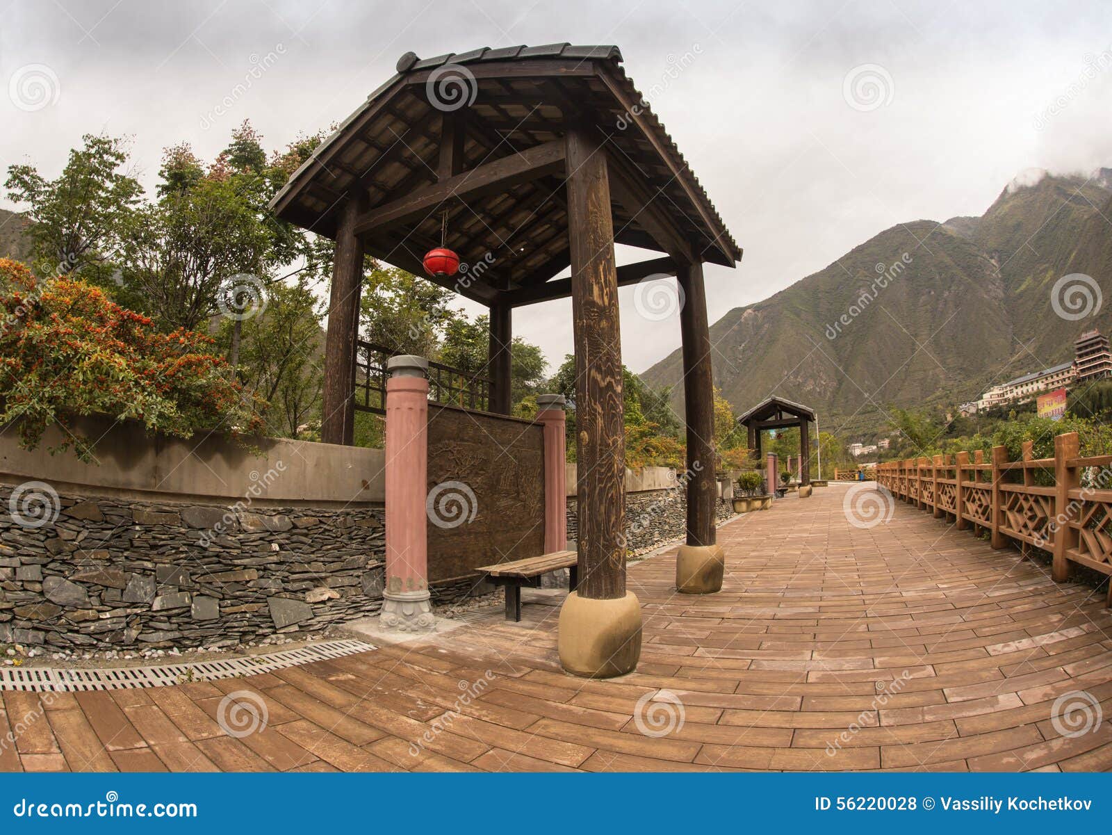 Chinese hardscape, a park stock photo. Image of architecture - 56220028