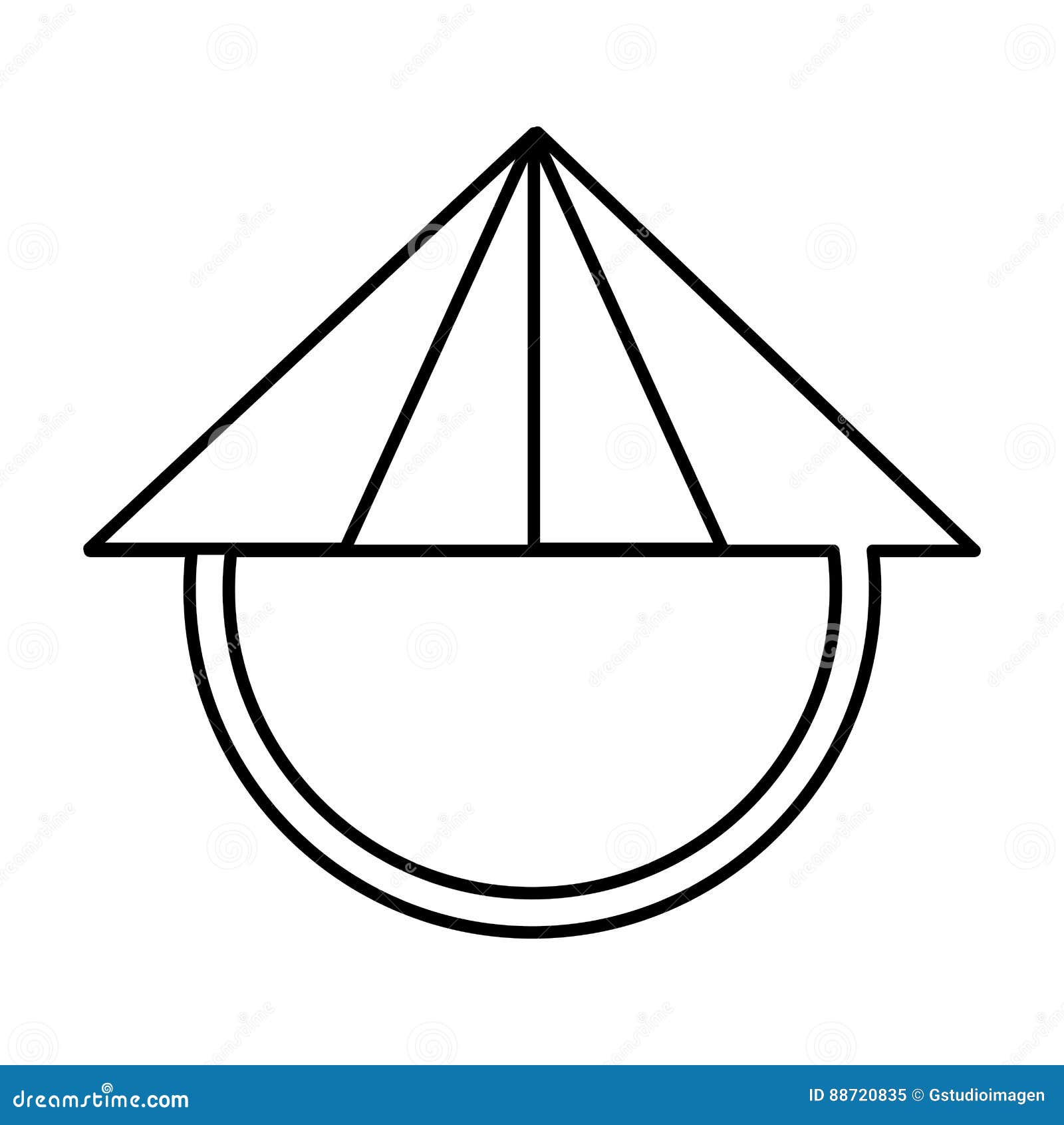Chinese hat culture icon stock vector. Illustration of asian - 88720835