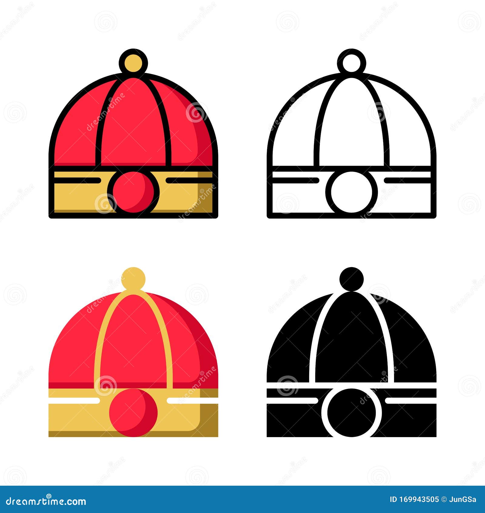 Chinese Hat Icon Set Vector Illustration Stock Vector - Illustration of ...