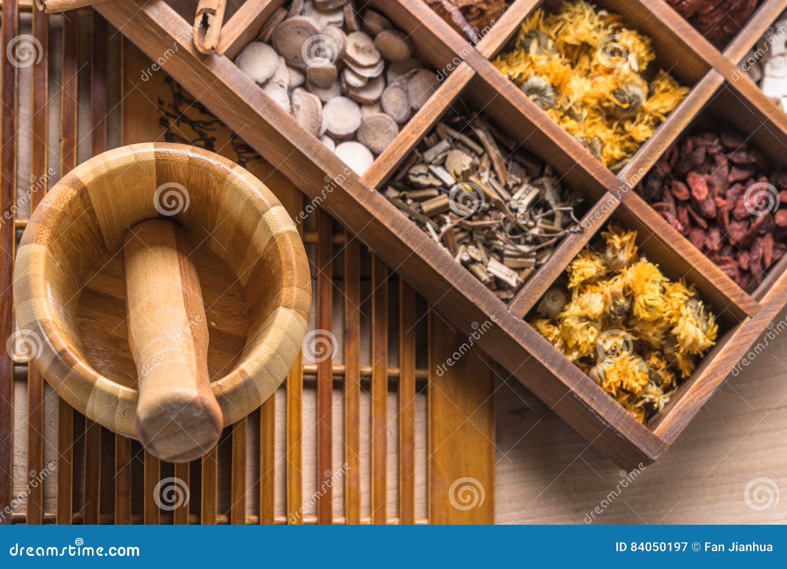 Chinese Herbal Medicine on the Table Stock Image - Image of asian ...