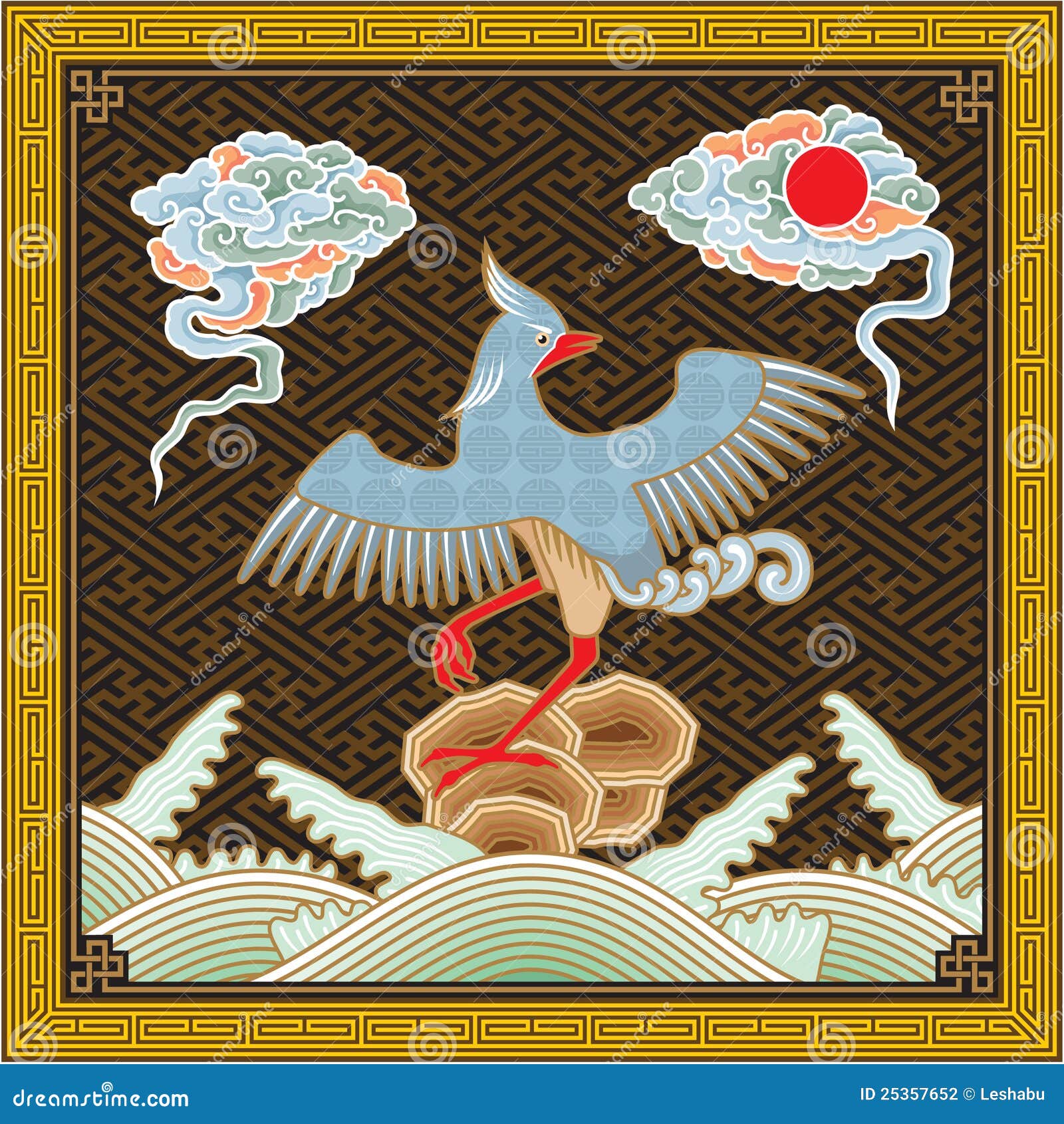 Chinese High Detailed Traditional Phoenix Pattern Stock Vector ...