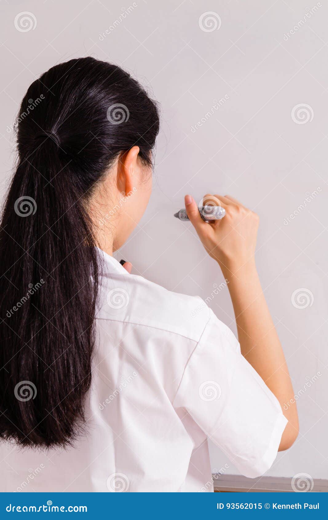 Chinese High School Girl Writing on Board Stock Image - Image of girl ...