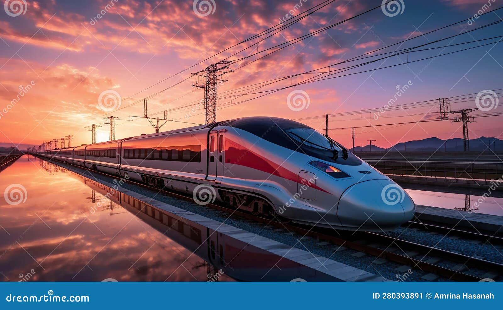 Chinese High-speed Rail. Generative Ai Stock Illustration ...