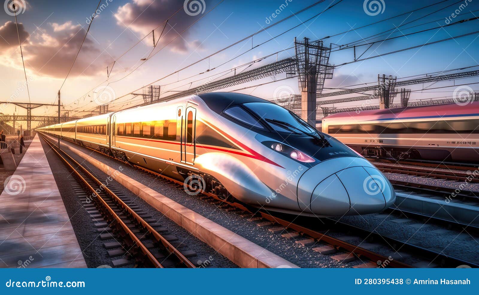 Chinese High-speed Rail. Generative Ai Stock Illustration ...