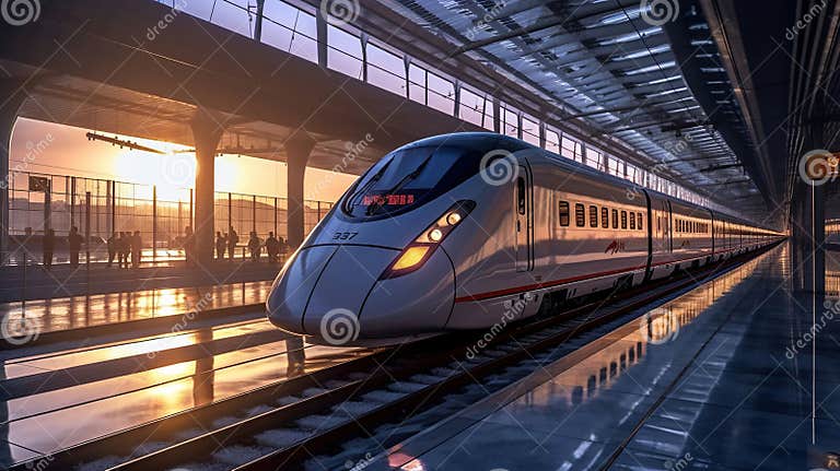 Chinese High-speed Rail. Generative Ai Stock Illustration ...