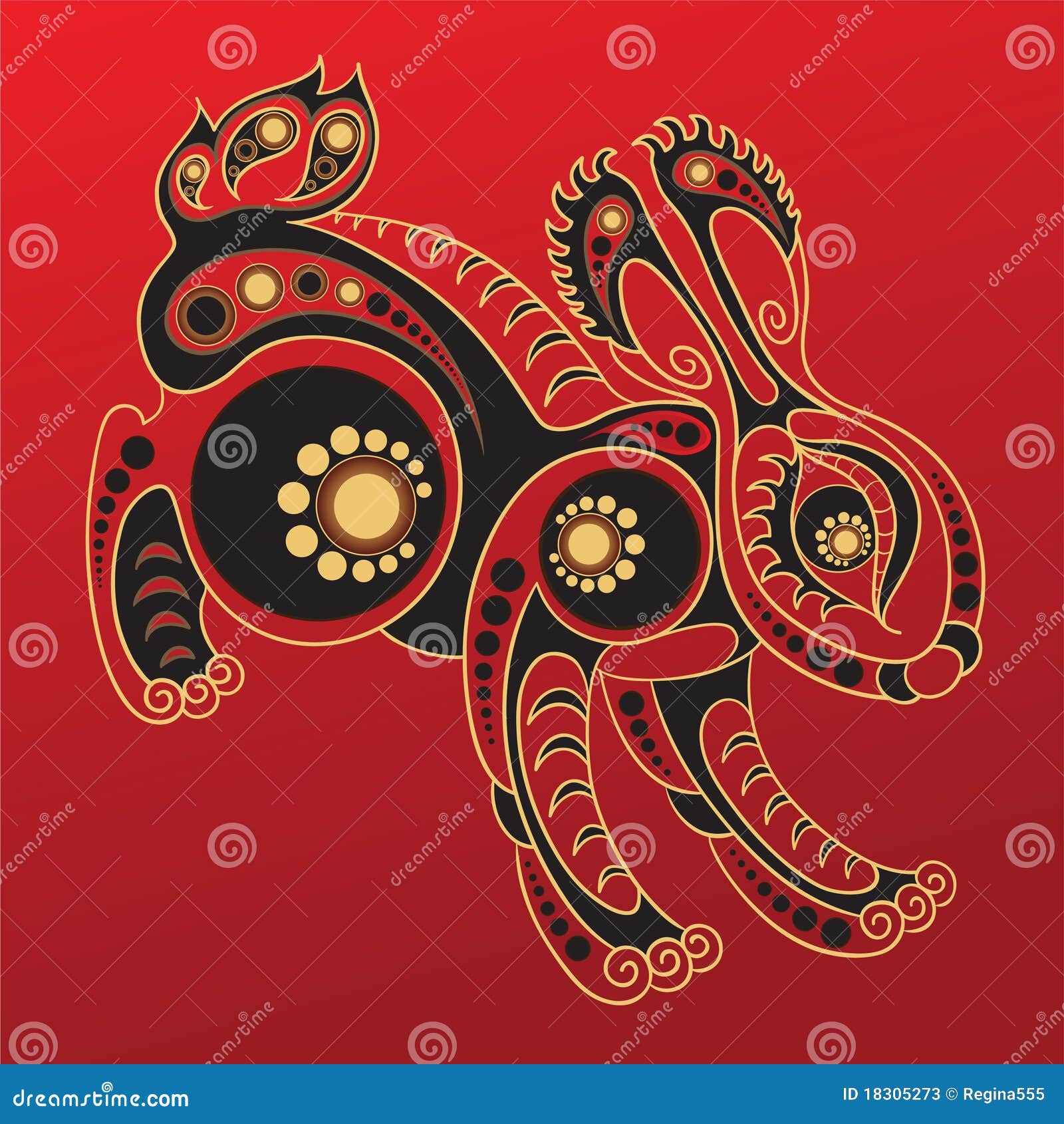 Chinese Horoscope. Year of the Rabbit Stock Vector - Illustration of ...