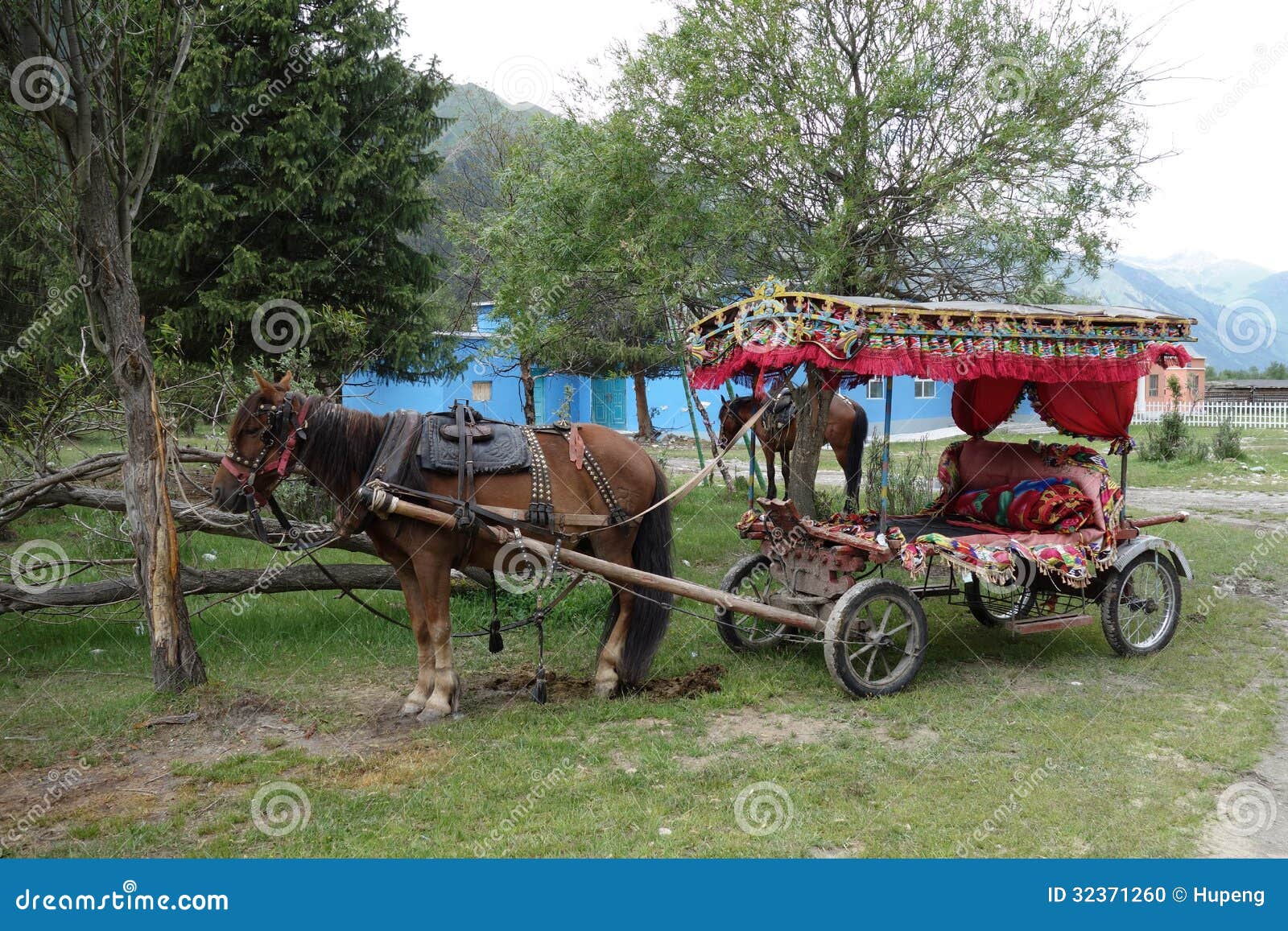 Chinese horse carriage stock photo. Image of character - 32371260