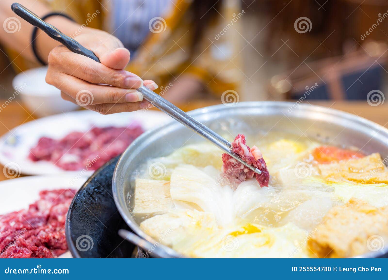 Chinese Hot Pot with beef stock photo. Image of chinese - 255554780