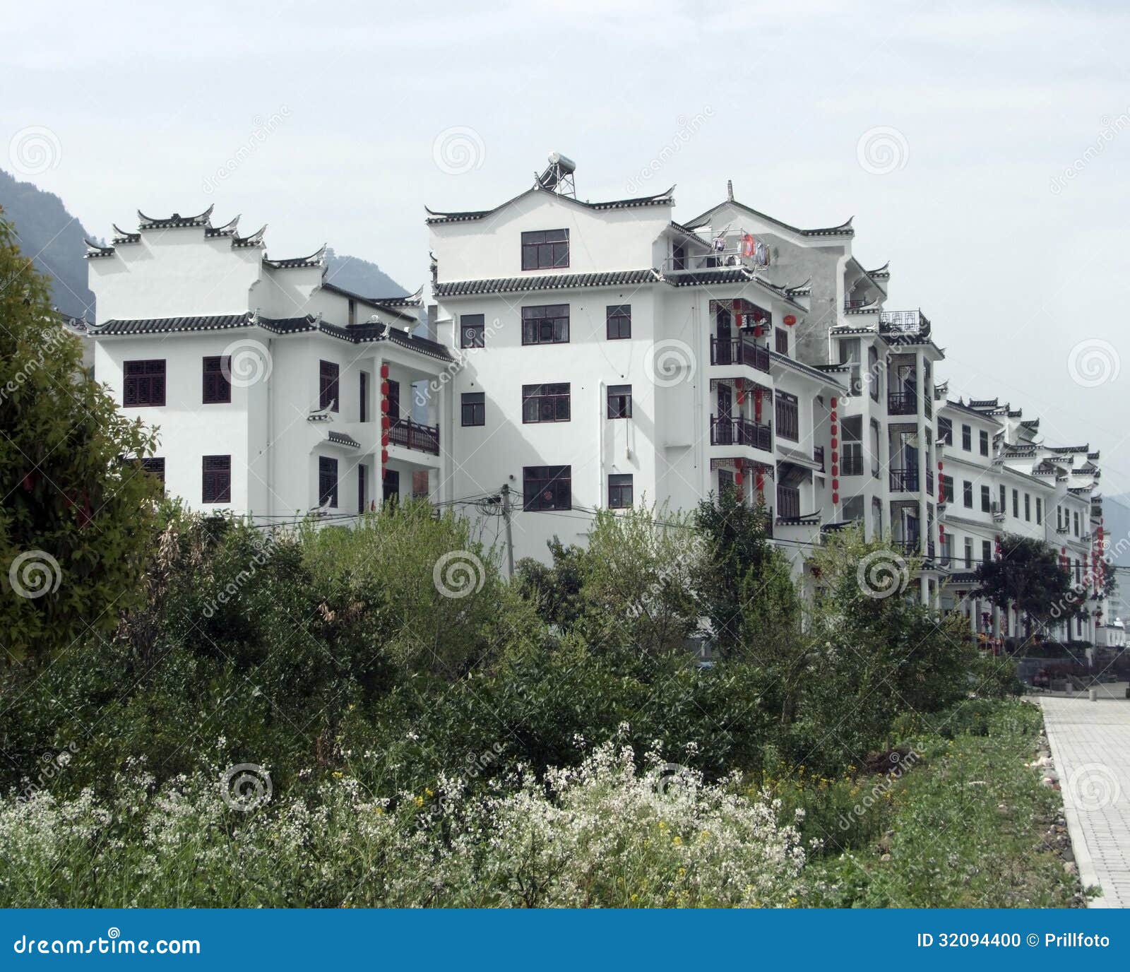Chinese houses stock photo. Image of construction, sunlight - 32094400