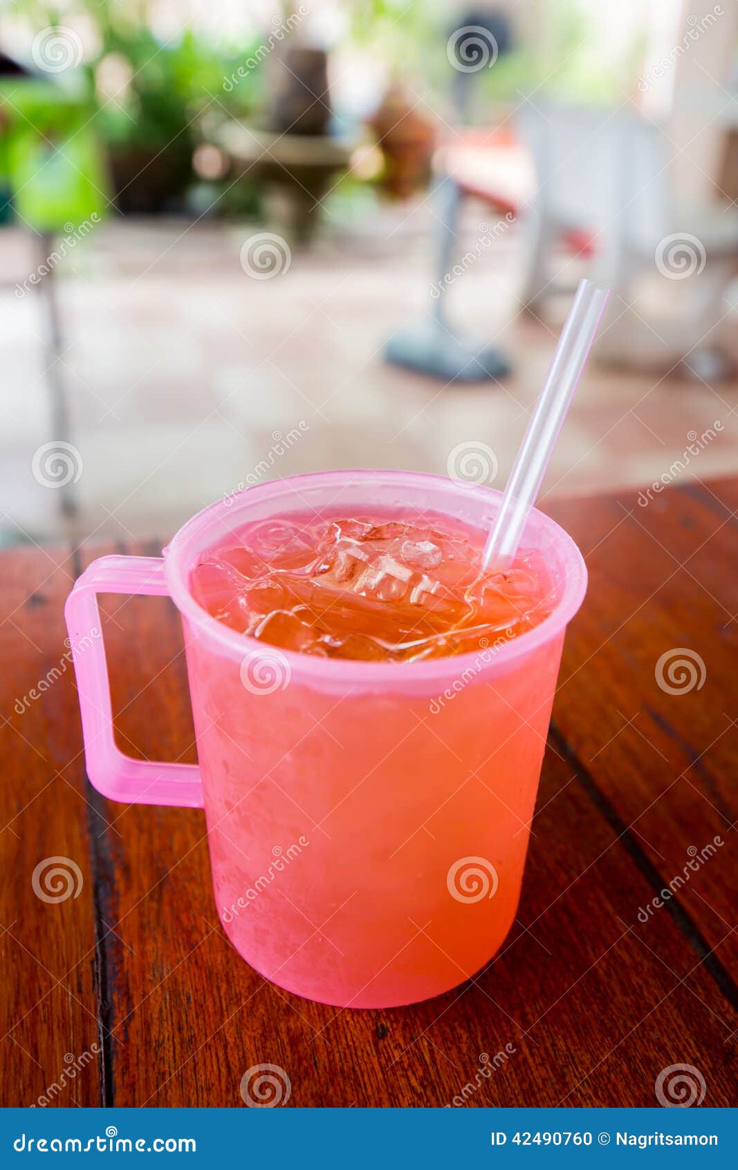Chinese Ice Tea in Plastic Cup on the Table Stock Photo - Image of ...