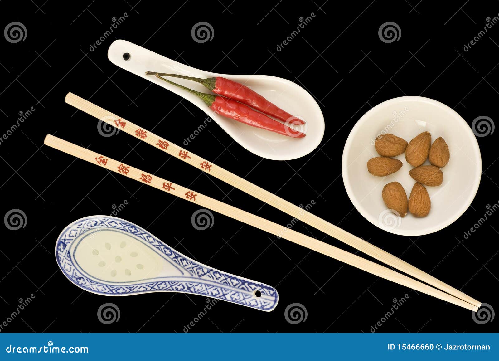 Chinese Ingredients and Utensils Stock Photo - Image of spicy, spoons ...
