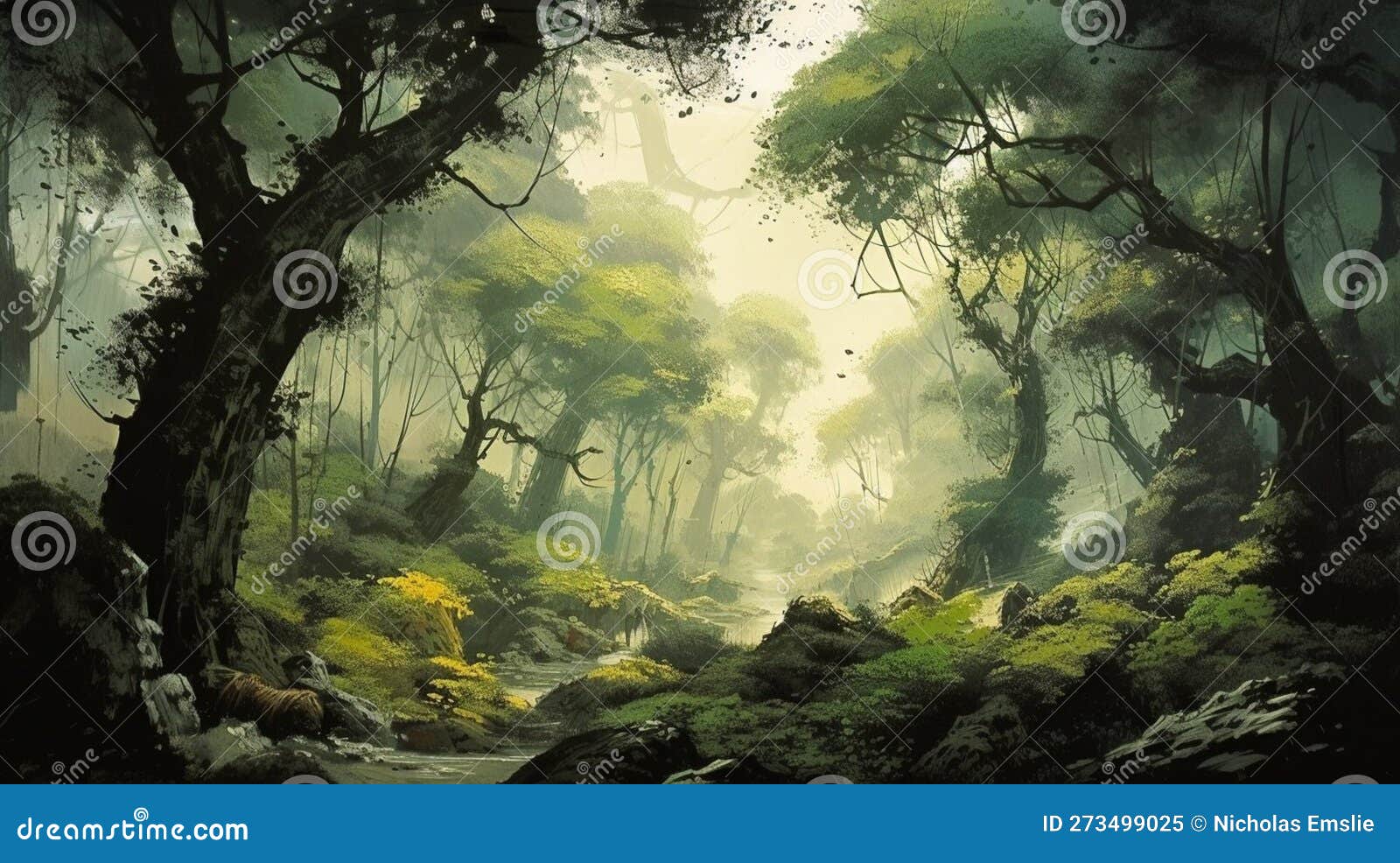 Chinese Ink Forest Landscape Wallpaper Background Ai Generated Stock ...