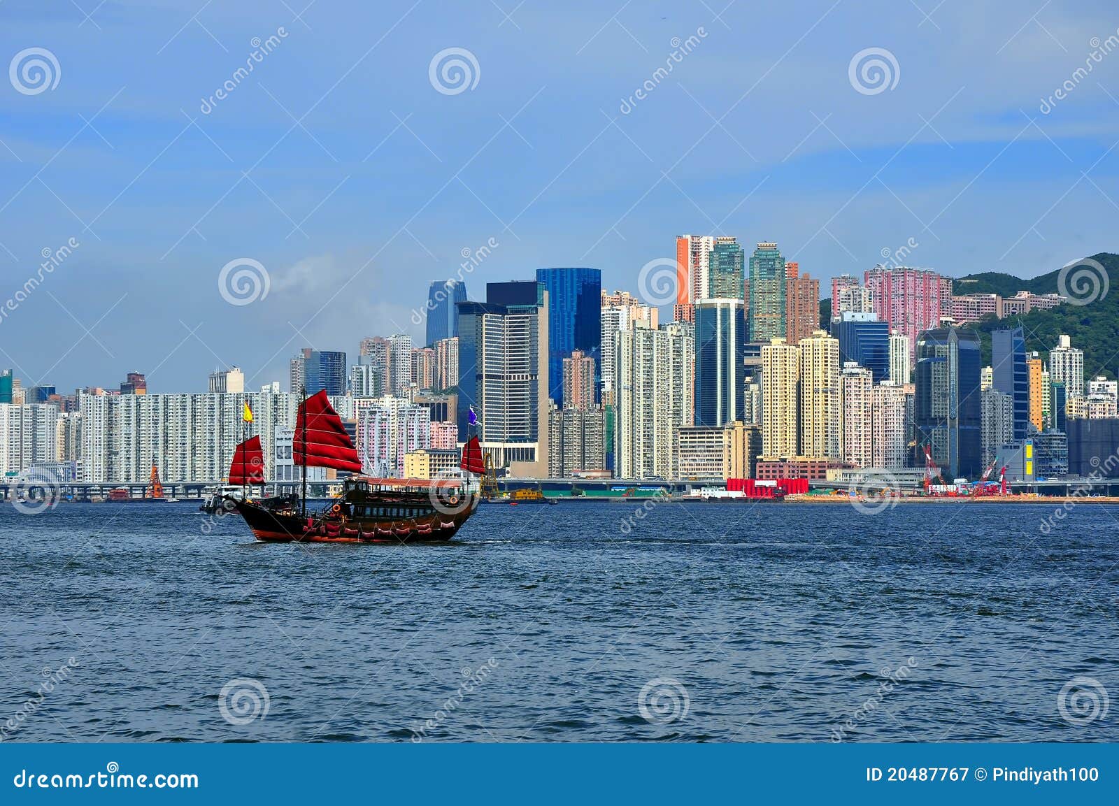 Chinese Junk at Hong Kong Sea Stock Image - Image of travel, chinese ...