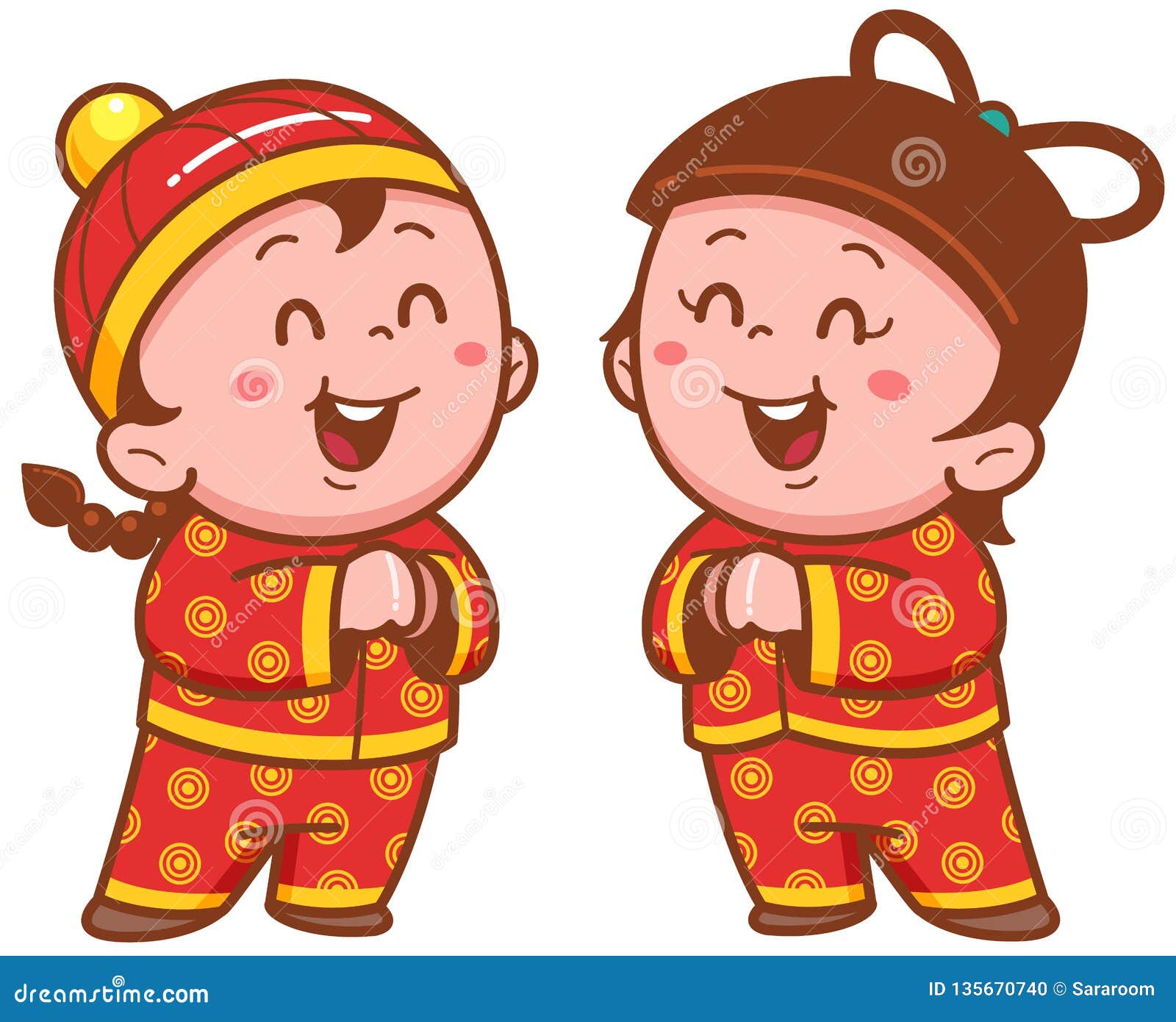Chinese Kids Cartoon Vector | CartoonDealer.com #168596841