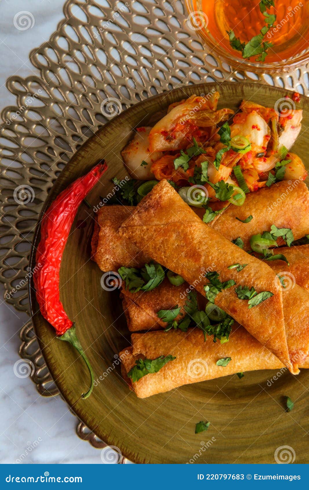 Chinese Kimchi Spring Rolls Stock Image - Image of fastfood ...