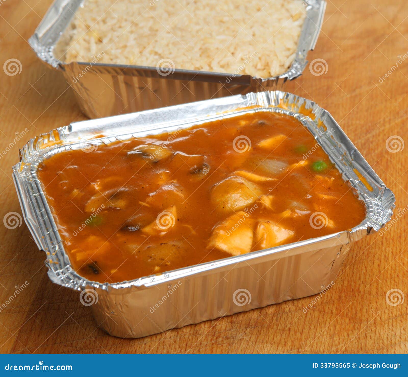 Chinese Kippen Meeneemmaaltijd & Rijst Stock Afbeelding - Image of ...