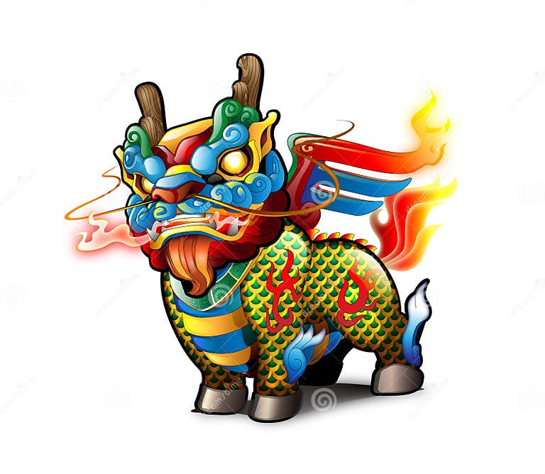 Chinese Kirin stock vector. Illustration of ancient, symbol - 13874431