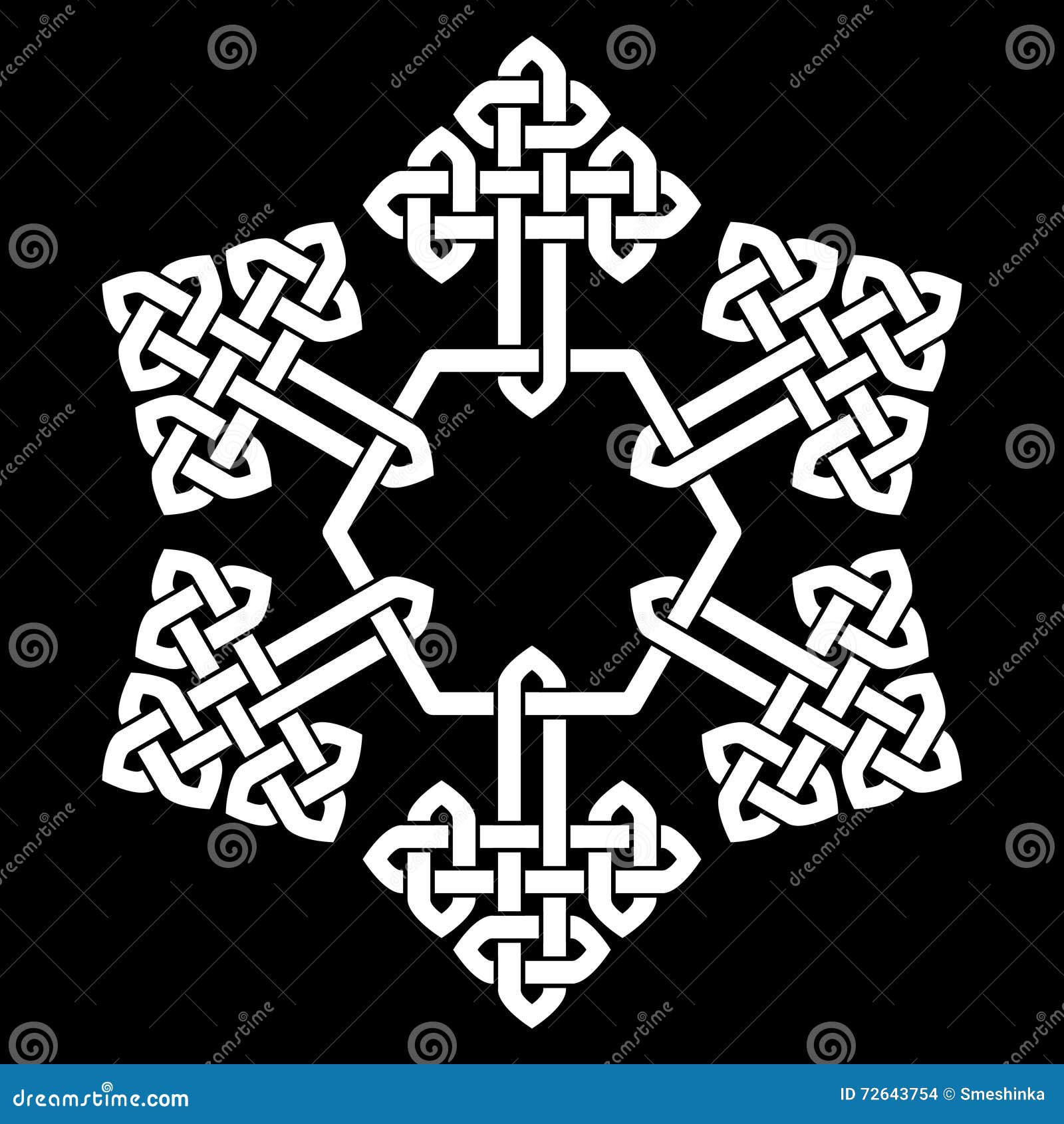 A Chinese Knot Stylized Snowflake Vector Illustration Stock Vector ...