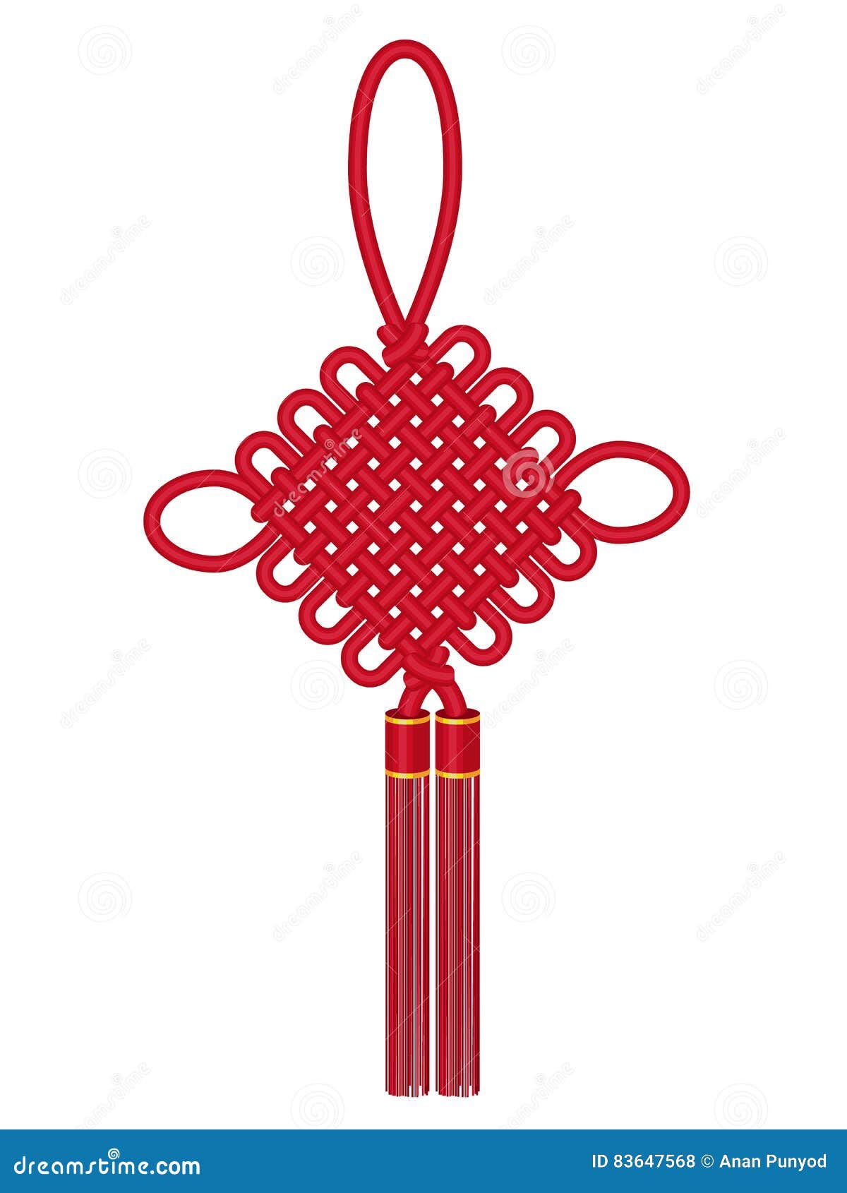 Chinese Red Knot. Traditional Asian Auspicious Symbols. Vector ...