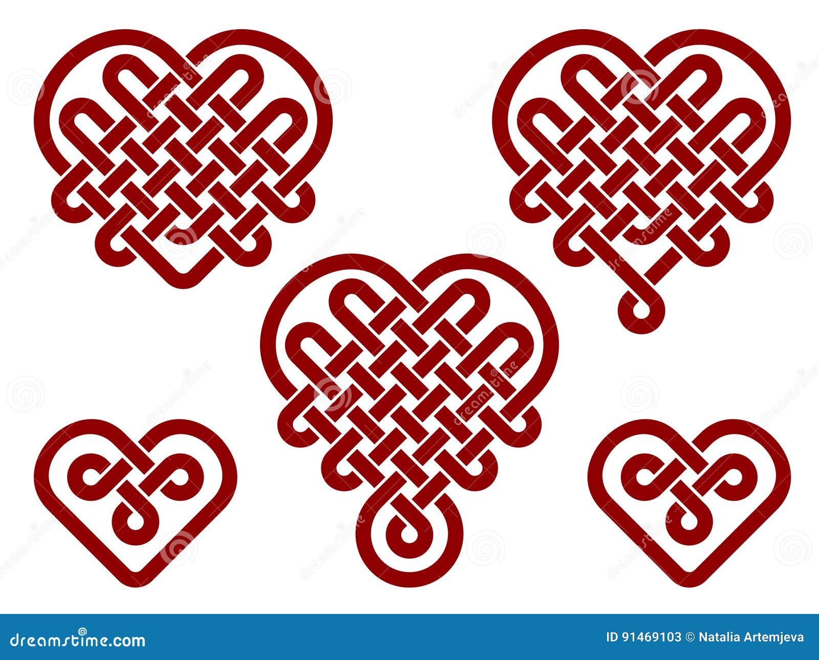 Chinese Knots in Form of Heart Stock Vector - Illustration of shui ...