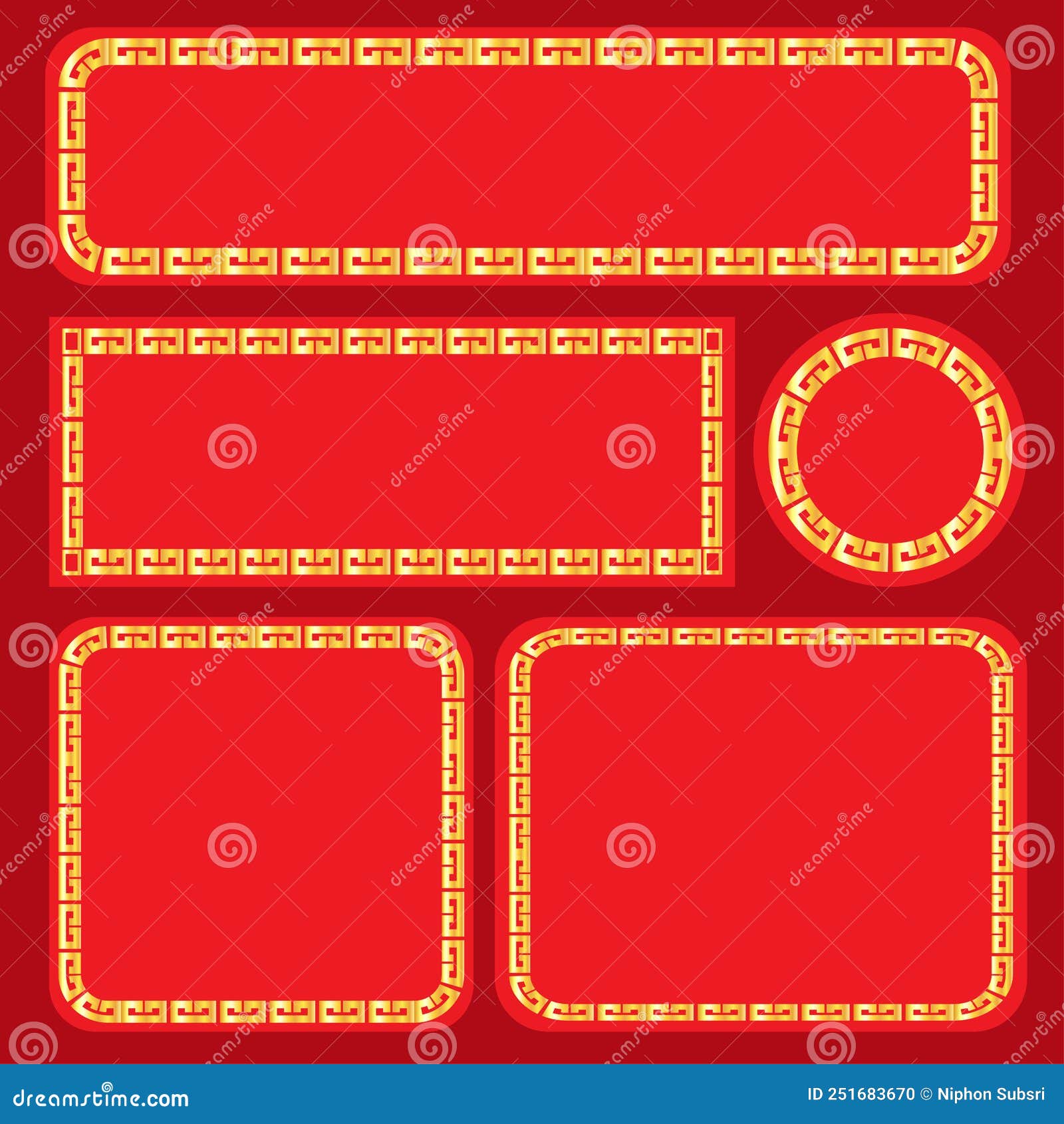 The Chinese Label Bundle Set Vector Image Stock Illustration ...