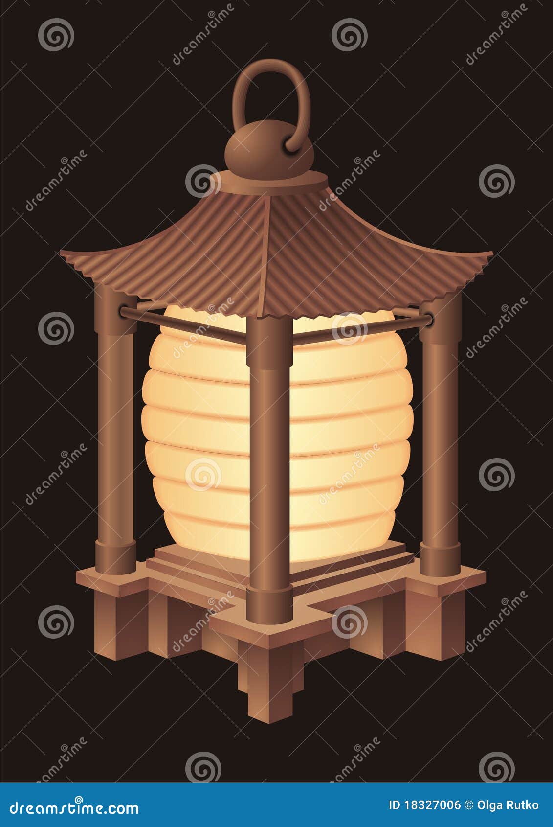 Chinese lamp stock vector. Illustration of lantern, asian - 18327006