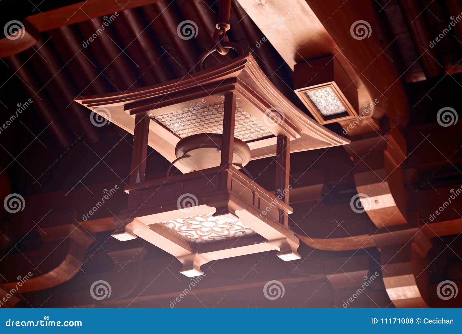 Chinese Lamp in a Temple stock photo. Image of ceiling - 11171008