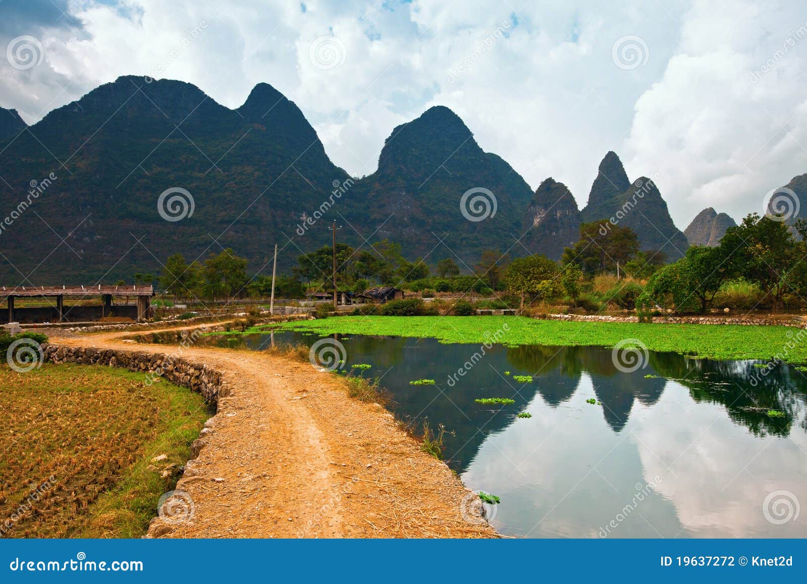 Chinese Landscape stock photo. Image of blue, country - 19637272