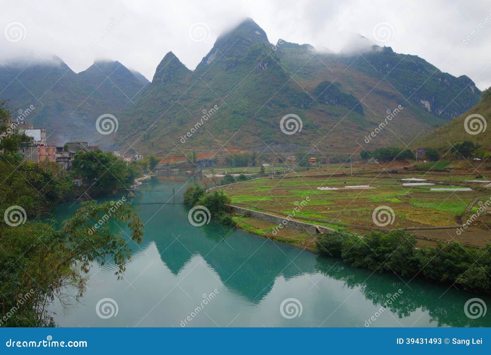 Chinese Landscape in Bama China Stock Image - Image of chinese ...