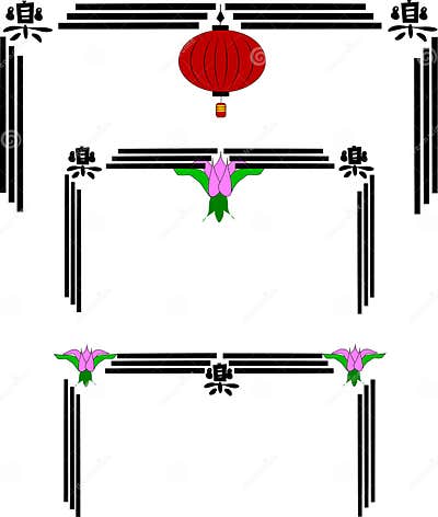 Chinese lantern frames stock illustration. Illustration of chinese ...