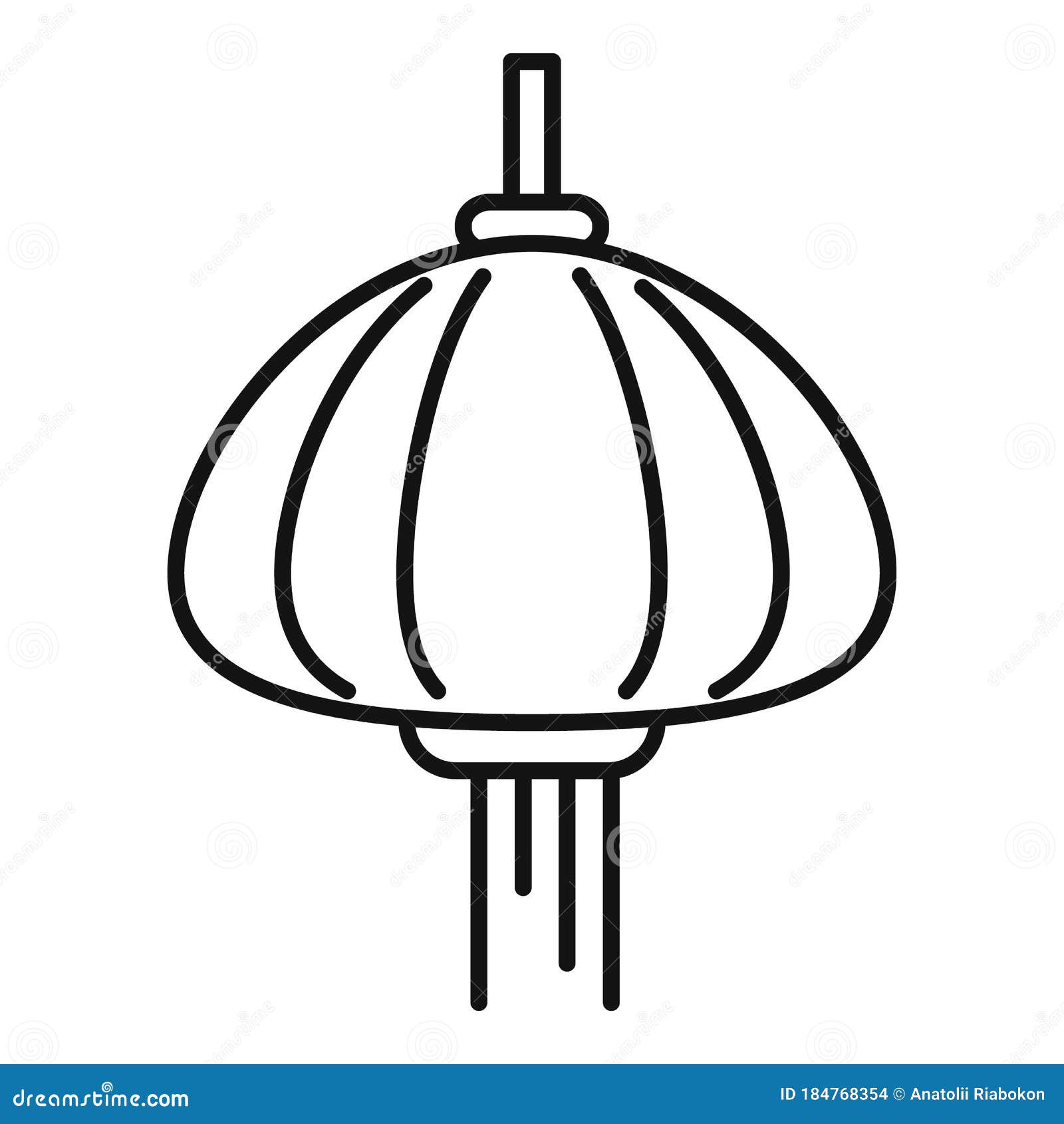 Chinese Lantern Icon, Outline Style Stock Vector - Illustration of ...