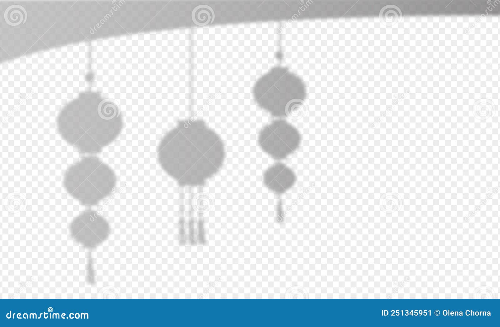 Chinese Lantern Shadow Overlay. Transparent Reflection on Wall. Vector ...