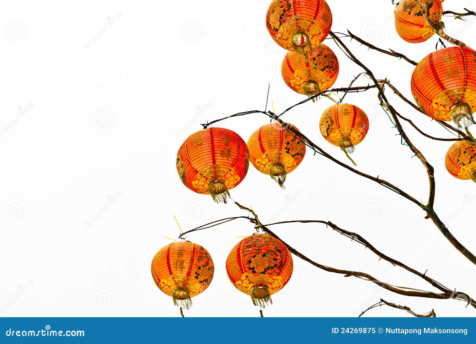 Chinese Lantern On A White Background Royalty Free Stock Photo - Image ...