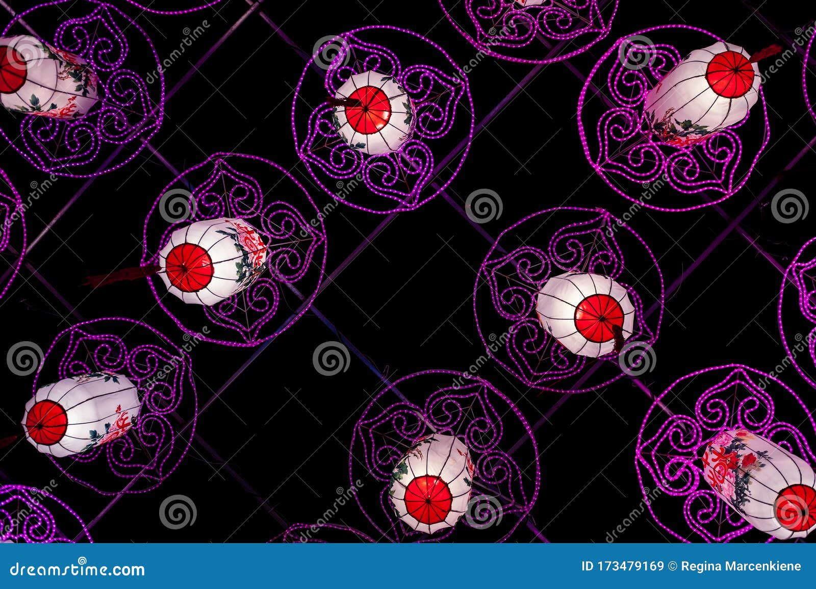 Chinese Lanterns. Bottom View Stock Illustration - Illustration of ...