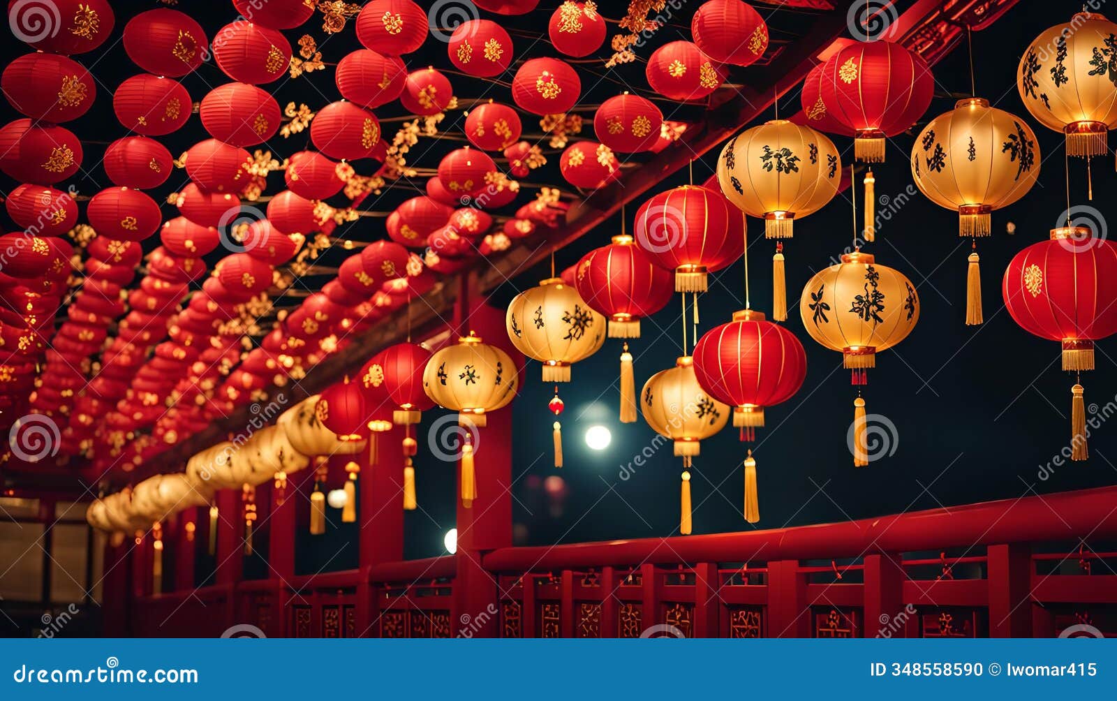 Chinese Lanterns at Night stock illustration. Illustration of lanterns ...