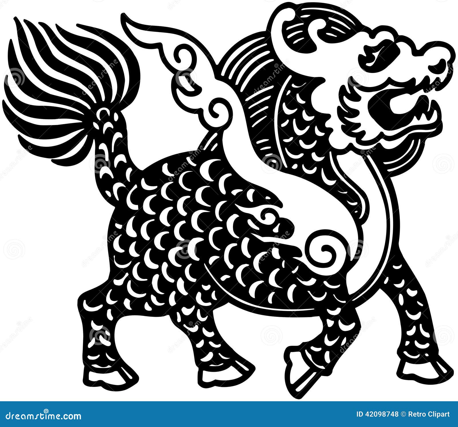 Chinese Lion stock vector. Illustration of dragons, china - 42098748