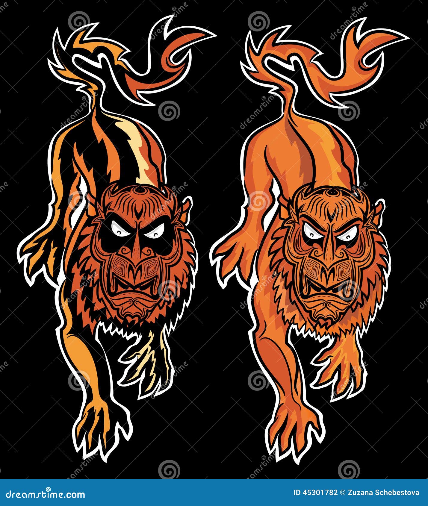 Chinese Lion Creature Design Stock Illustration - Illustration of ...