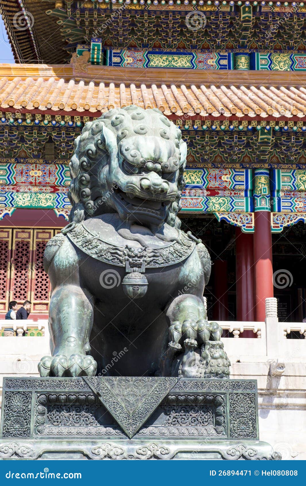Lion In Front Of Temple Architecture Royalty-Free Stock Photography ...