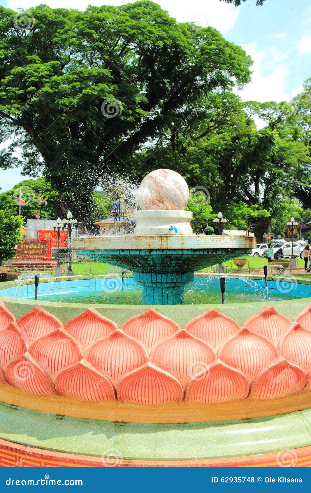 Chinese lotus fountain editorial stock photo. Image of fountain - 62935748