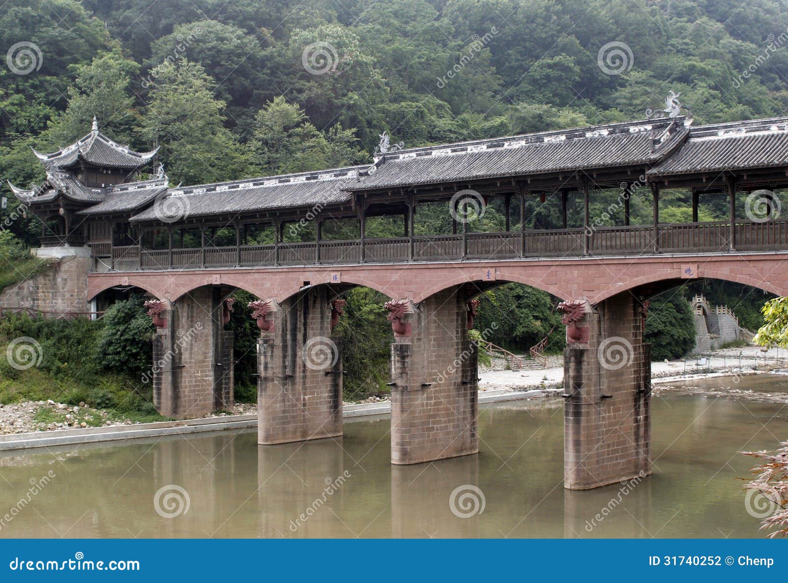 Chinese Lounge Bridge stock photo. Image of tree, china - 31740252