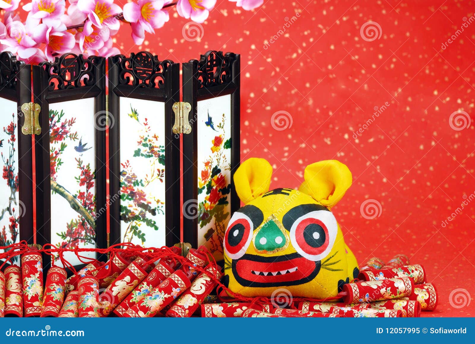 Chinese Lunar New Year Decoration. Stock Image - Image of artifical ...