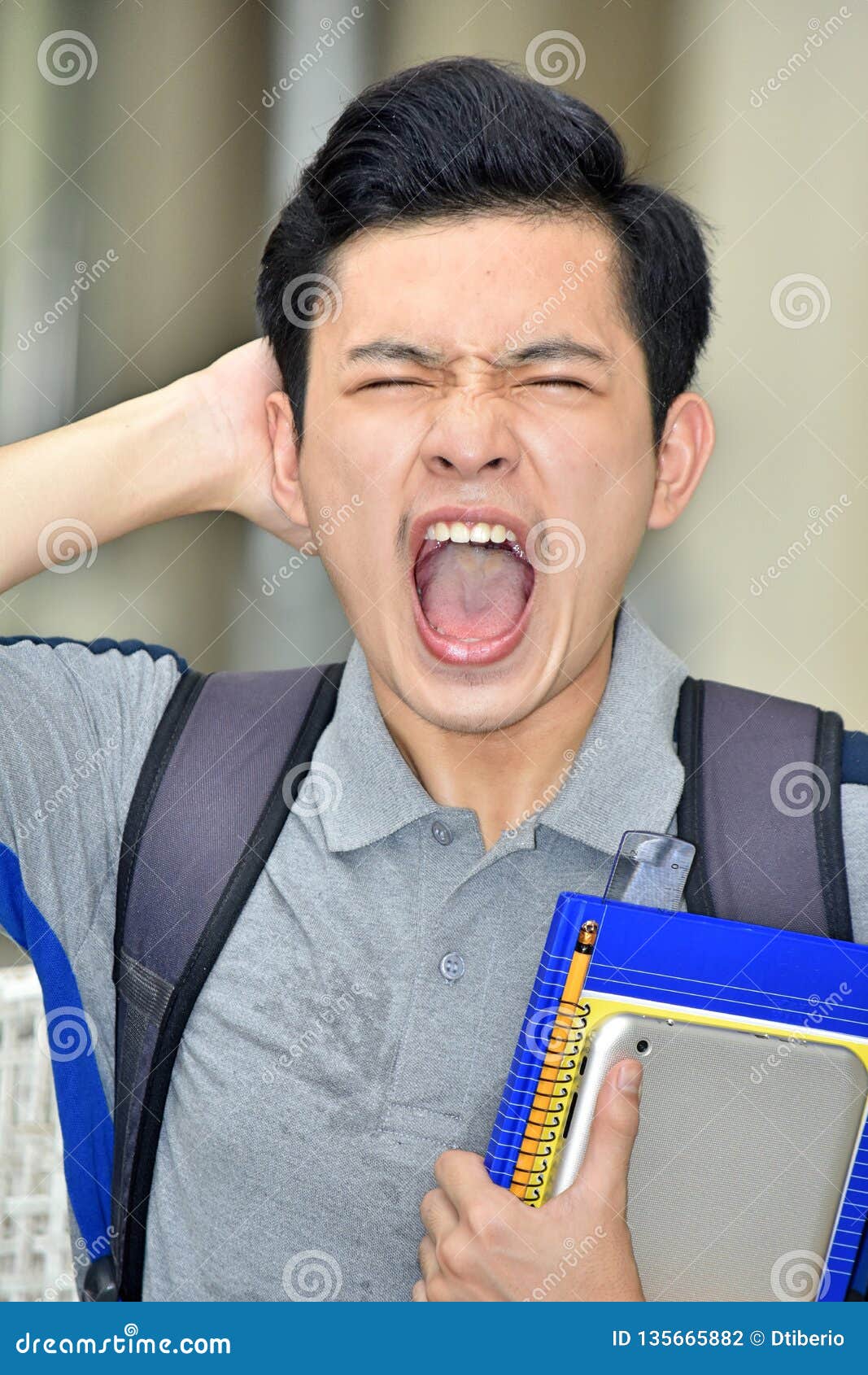 Chinese Male Student Shouting Stock Photo - Image of shouts, university ...