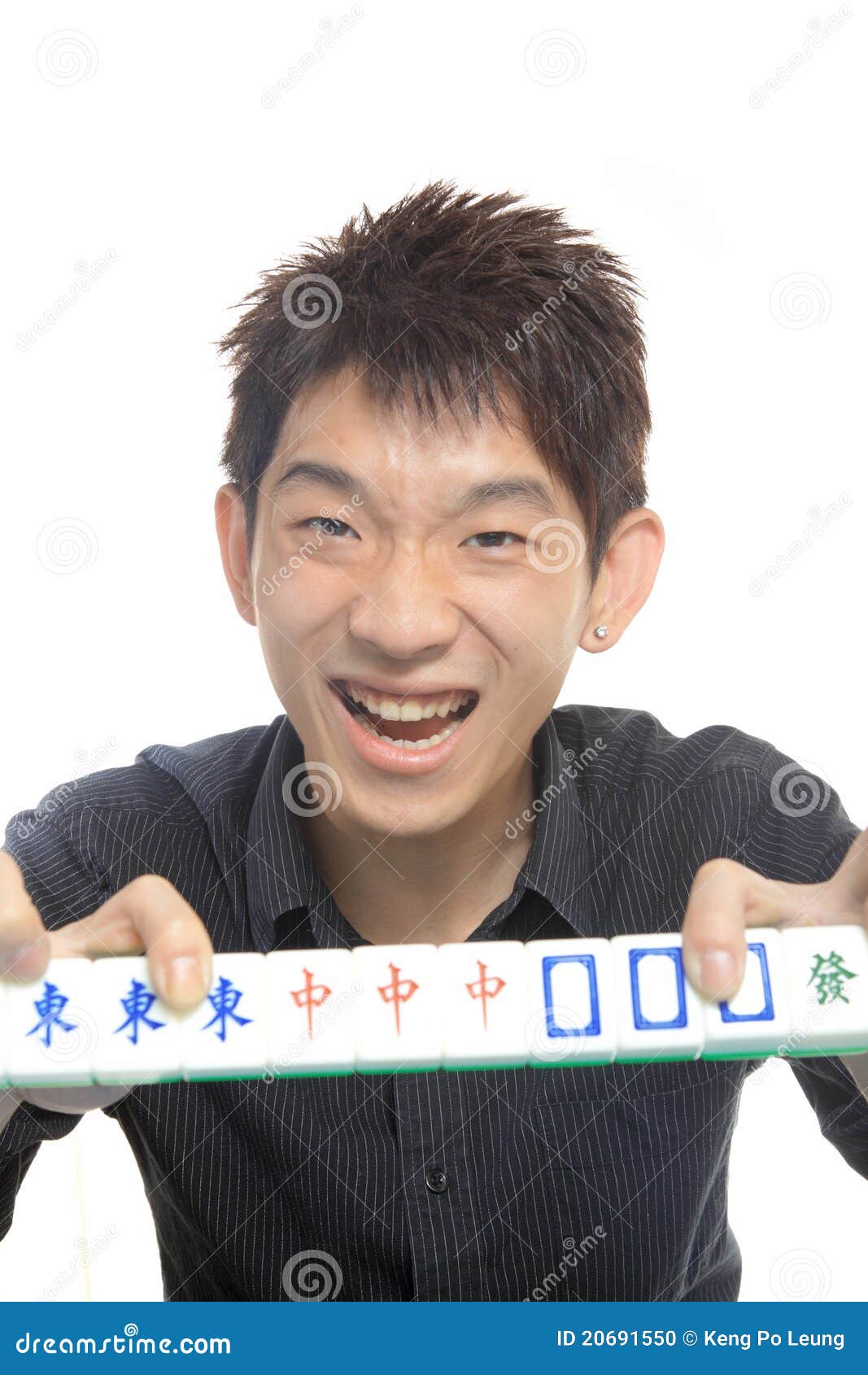 Chinese man play Mahjong stock photo. Image of mahjong - 20691550