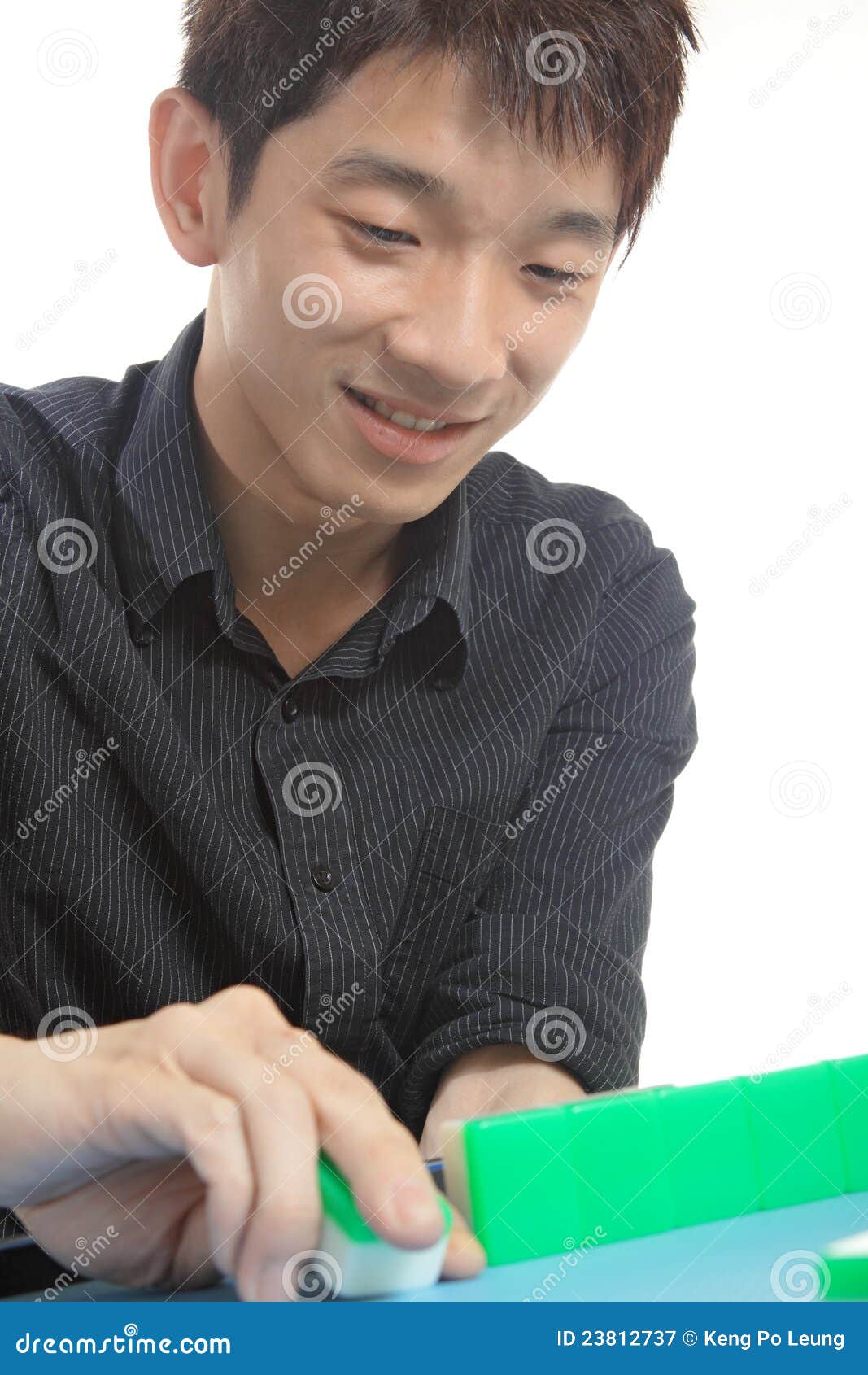 Chinese man play Mahjong stock image. Image of asia, mahjong - 23812737