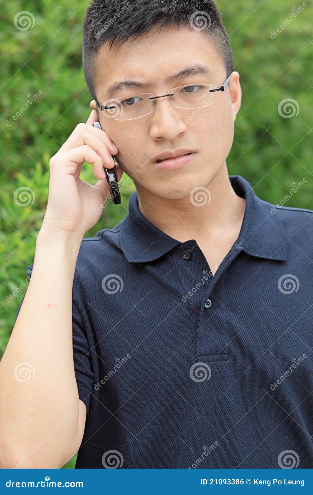 Chinese man talking phone stock photo. Image of technology - 21093386