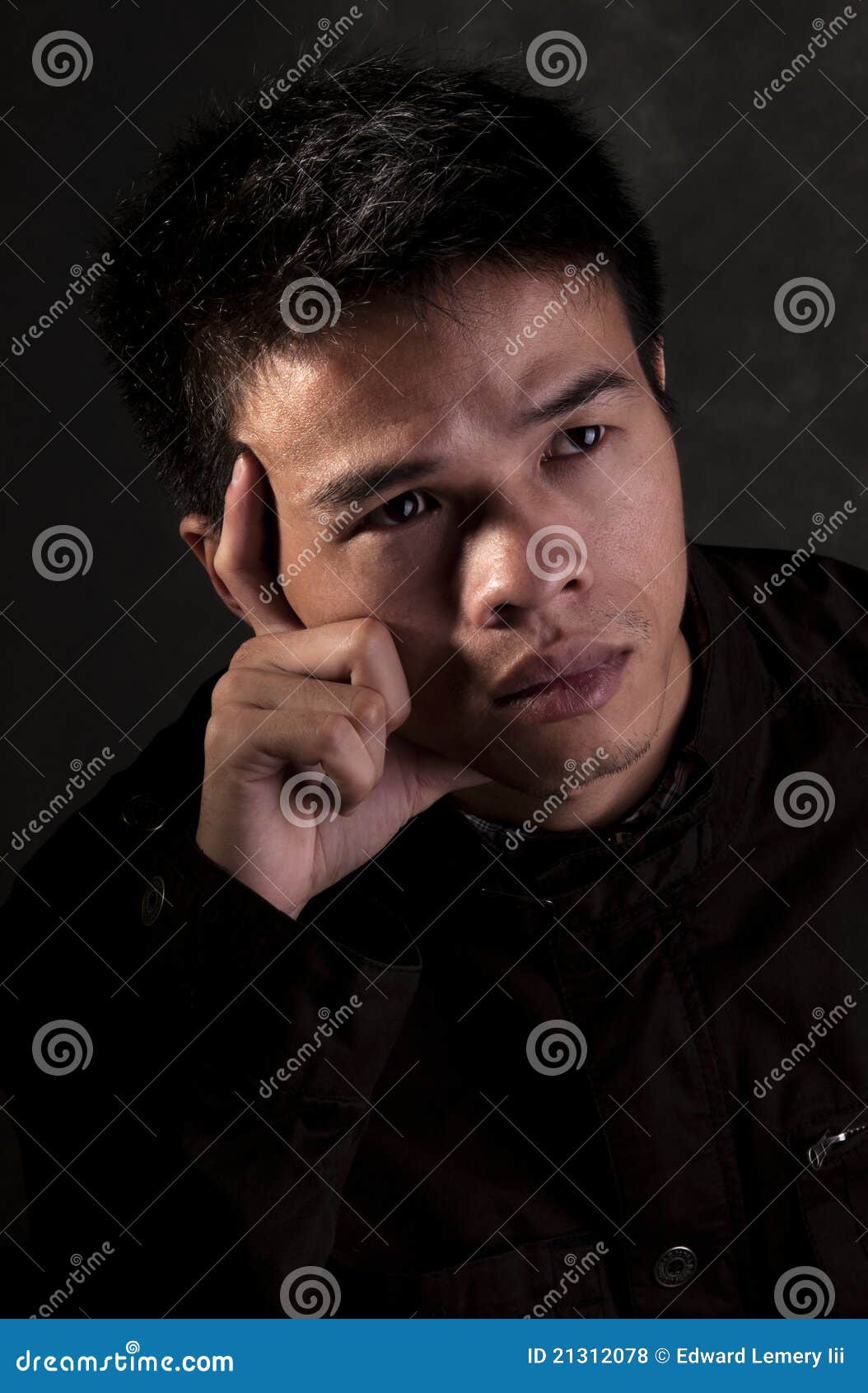 Chinese Man Thinking stock photo. Image of mature, professional - 21312078