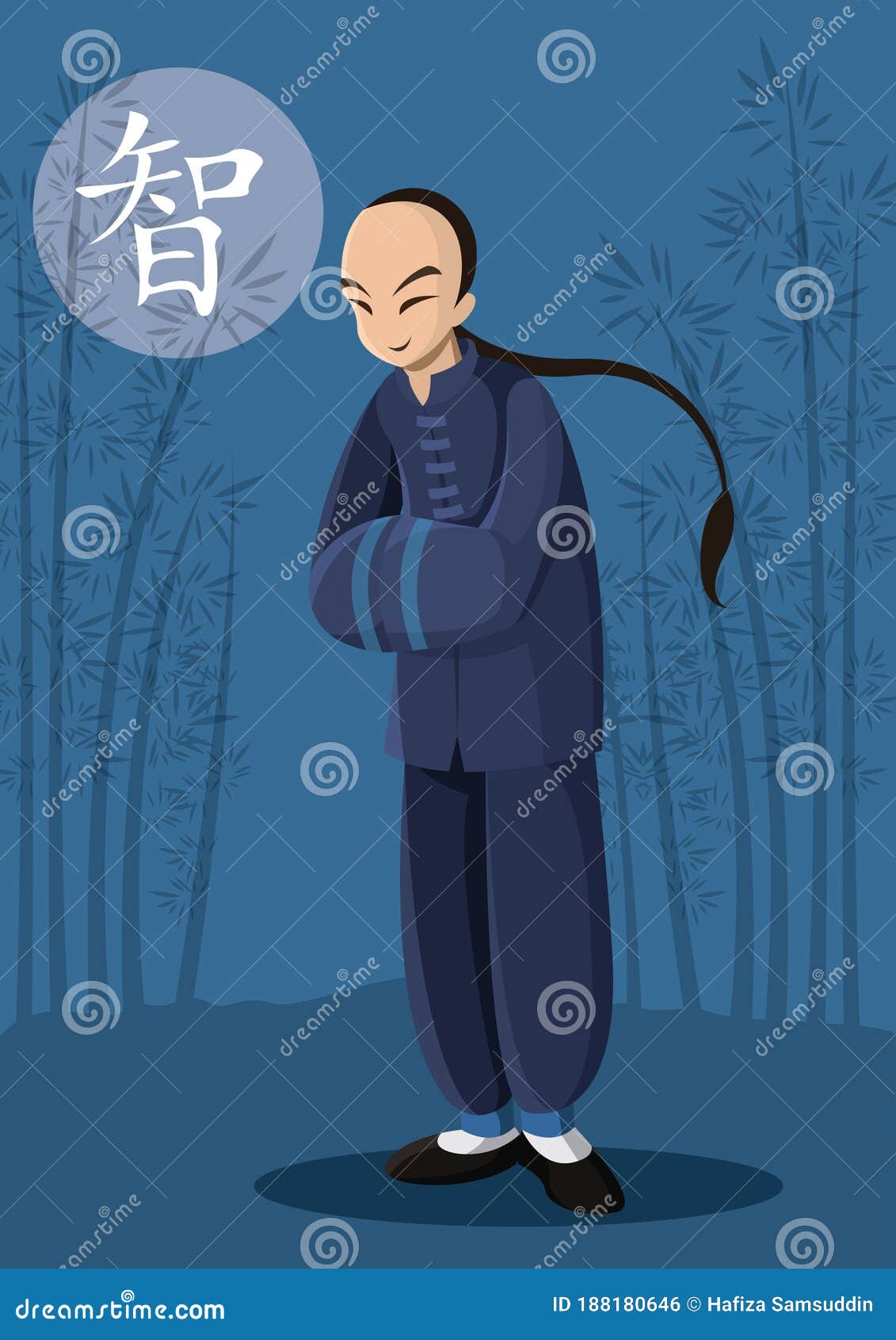 Chinese Man. Vector Illustration Decorative Design Stock Vector ...