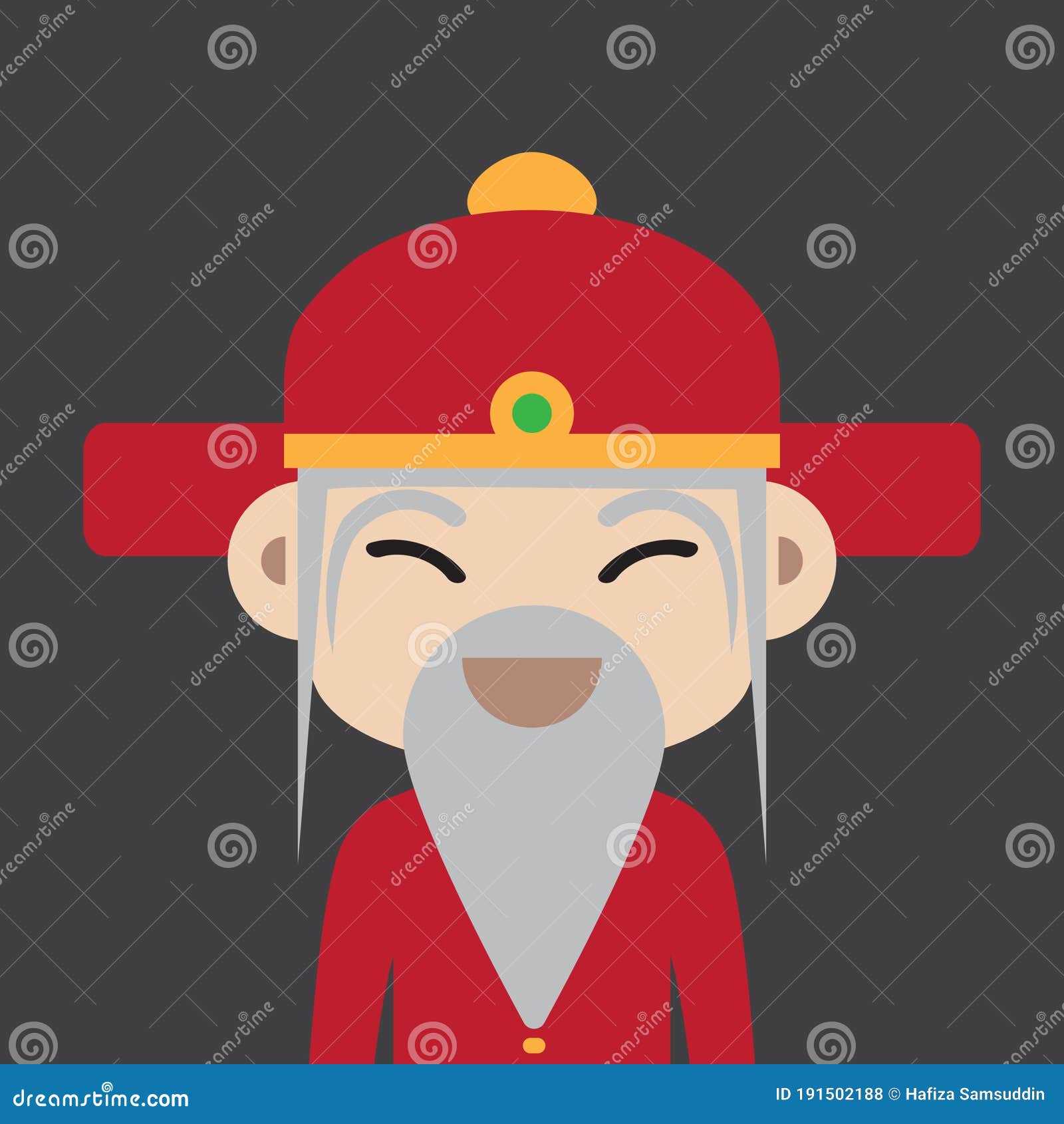 Chinese Man. Vector Illustration Decorative Design Stock Vector ...